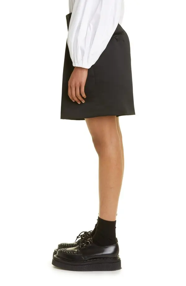 Comme Des Garçons Pleated Heavy Satin Bermuda Shorts