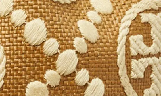 Tory Burch Mini T Monogram Embroidered Raffia Bucket Bag