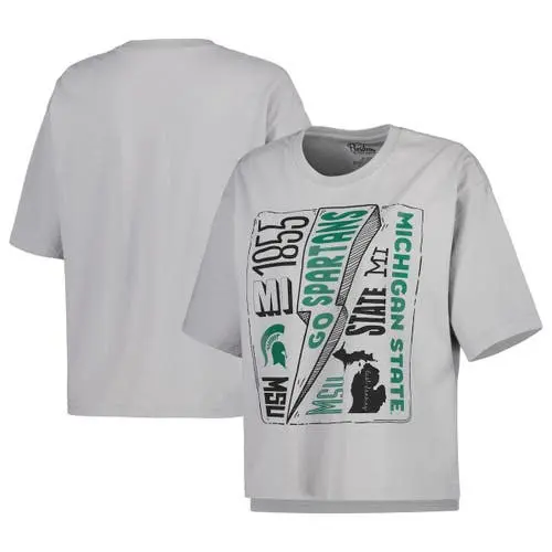 PRESSBOX Michigan State Spartans Rock & Roll School Of Rock T-shirt - Silver