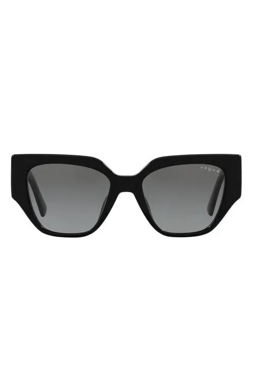 VOGUE 52mm Gradient Irregular Sunglasses - Black/grey Gradient