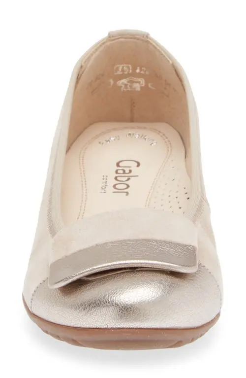 Gabor Metallic Leather Ballet Flat