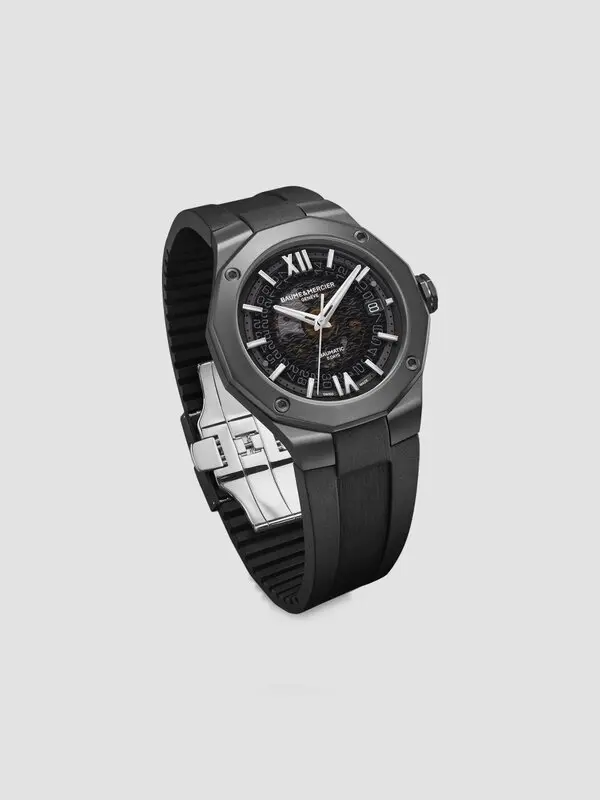 Baume & Mercier Riviera 10617 Stainless Steel & Rubber Strap Watch