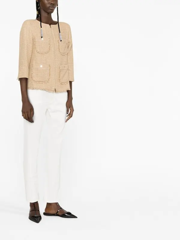 Herno Zip-up Tweed Jacket