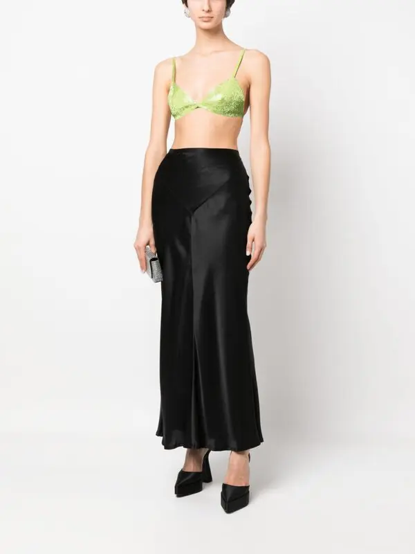 NUE Rhinestone-ebellished Silk Bra Top