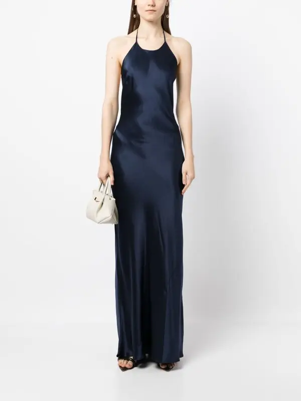 REFORMATION Jeany Satin-finish Silk Dress - Blue