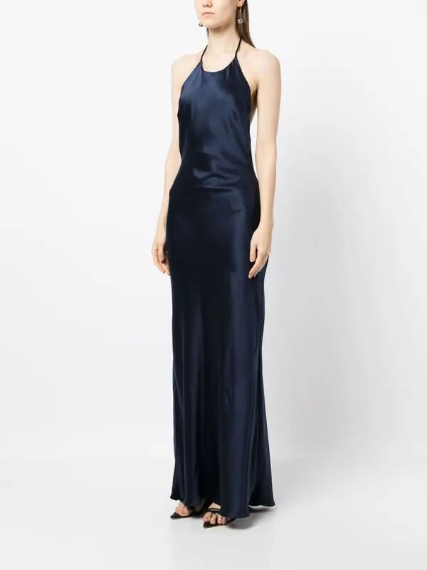 REFORMATION Jeany Satin-finish Silk Dress - Blue