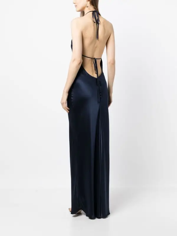 REFORMATION Jeany Satin-finish Silk Dress - Blue