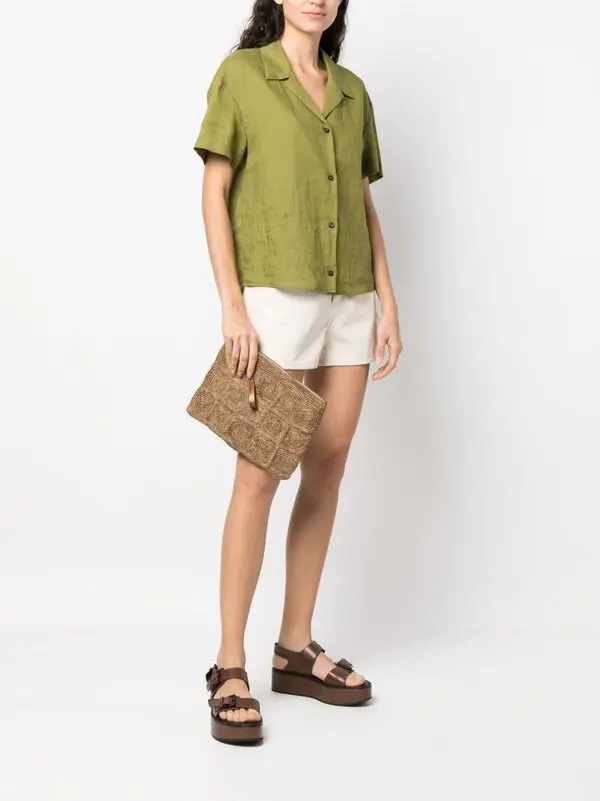 IBELIV Woven Raffia Clutch Bag - Brown