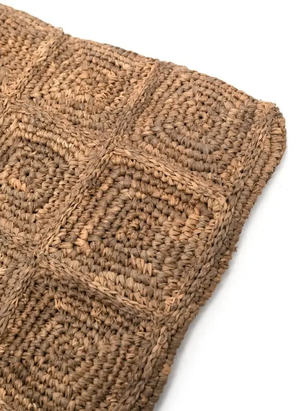 IBELIV Woven Raffia Clutch Bag - Brown