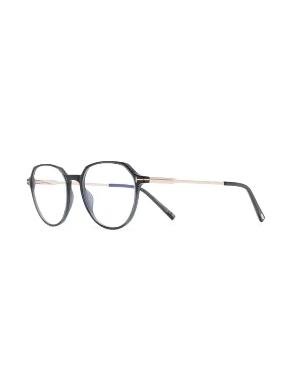 TOM FORD T-logo Round-frame Glasses - Blue