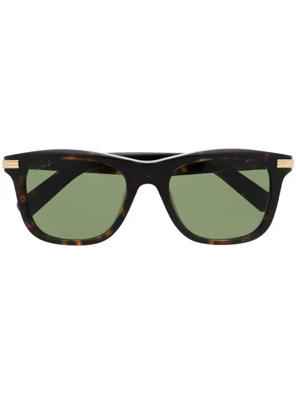 CARTIER Tortoiseshell Square-frame Sunglasses - Brown