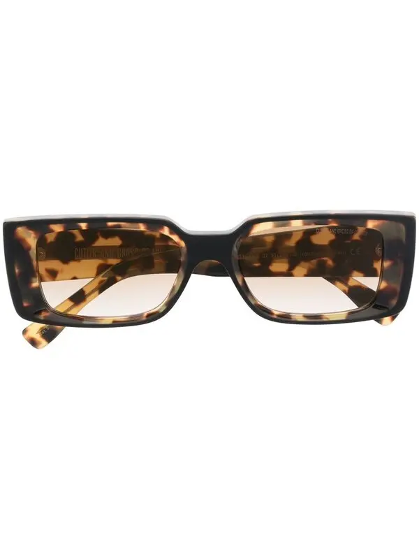 CUTLER & GROSS Camouflage Rectangle-frame Sunglasses - Brown