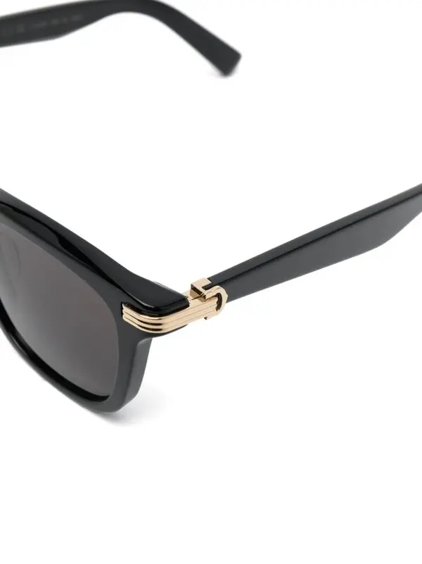 Cartier Gold-detail Square-frame Sunglasses - Black