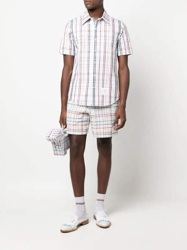 Thom Browne Gingham-check Short-sleeve Shirt