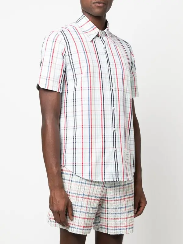 Thom Browne Gingham-check Short-sleeve Shirt