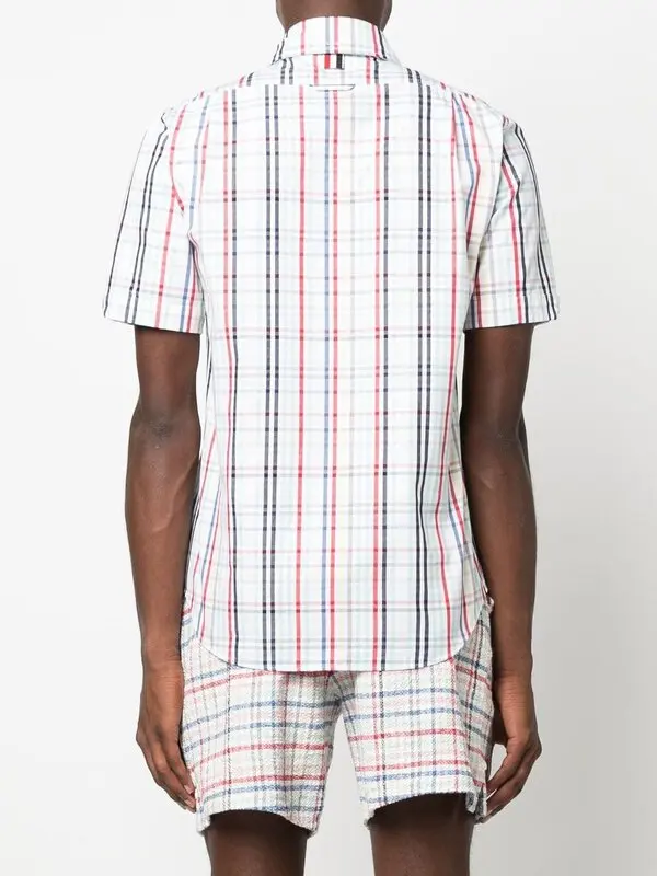 Thom Browne Gingham-check Short-sleeve Shirt