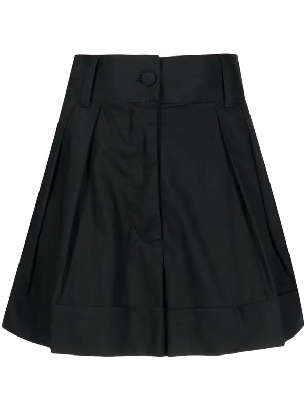 BAMBAH Pleated High-waist Shorts - Black