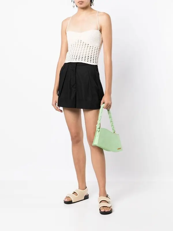 BAMBAH Pleated High-waist Shorts - Black