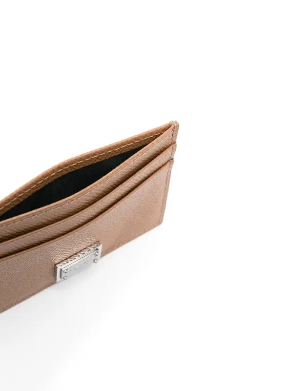Dolce & Gabbana Logo-plaque Leather Cardholder - Brown