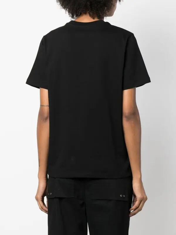 Coperni Flower-print Logo T-shirt - Black