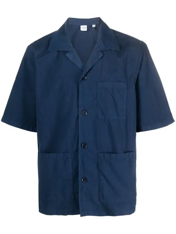 Aspesi Short-sleeve Cotton Shirt - Blue