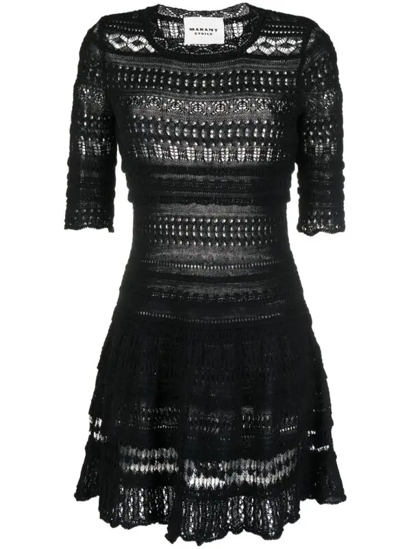 MARANT ETOILE Knitted Cotton Mini Dress