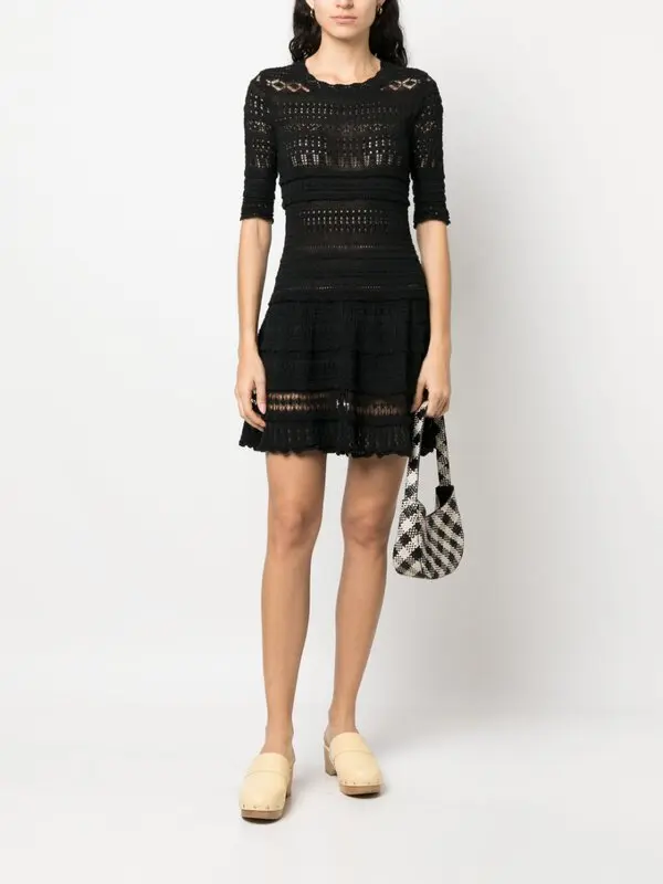 MARANT ETOILE Knitted Cotton Mini Dress