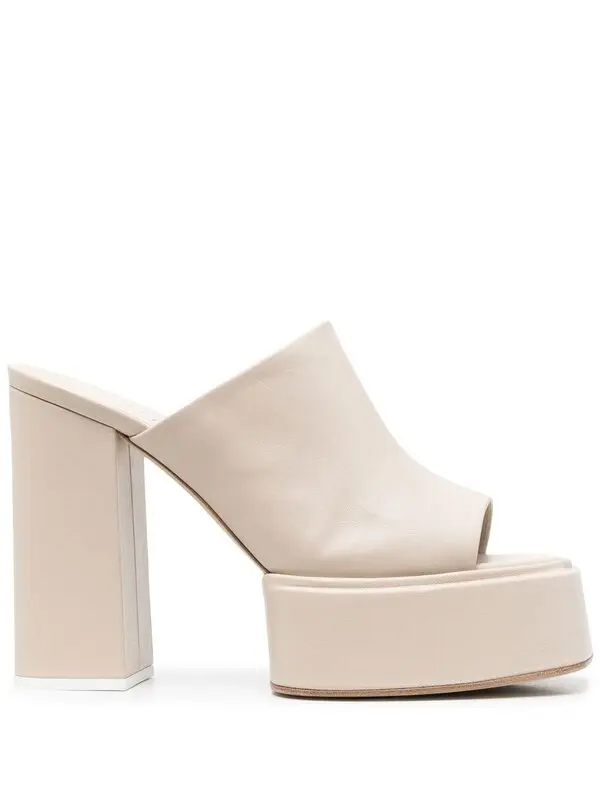 3JUIN Leather Block Heel Sandals