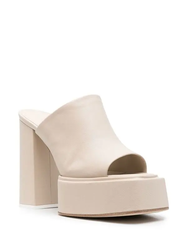 3JUIN Leather Block Heel Sandals