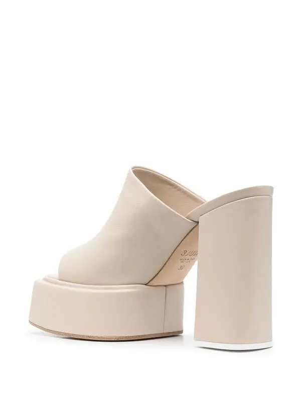 3JUIN Leather Block Heel Sandals