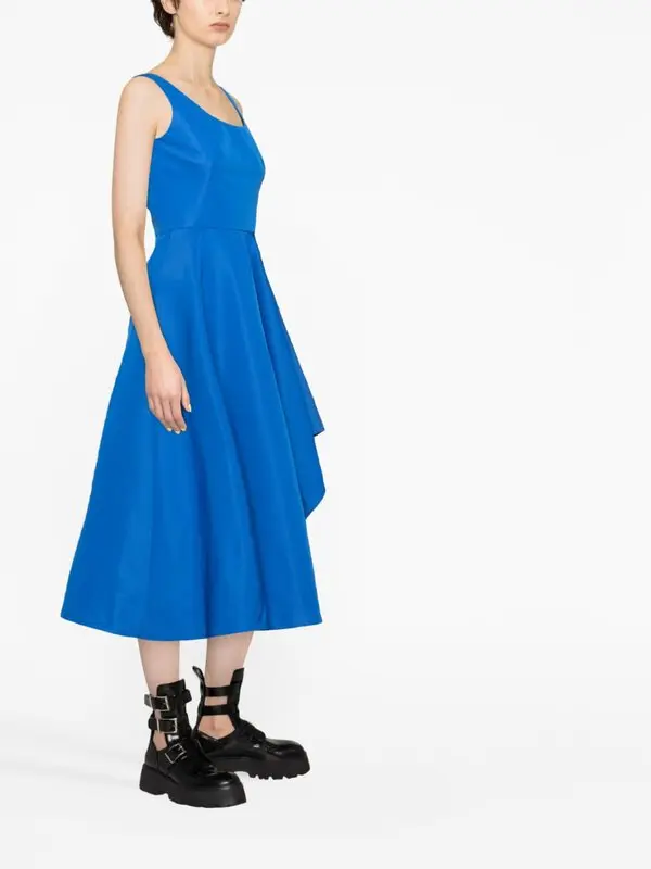 Alexander McQueen Asymmetric Draped Midi Dress