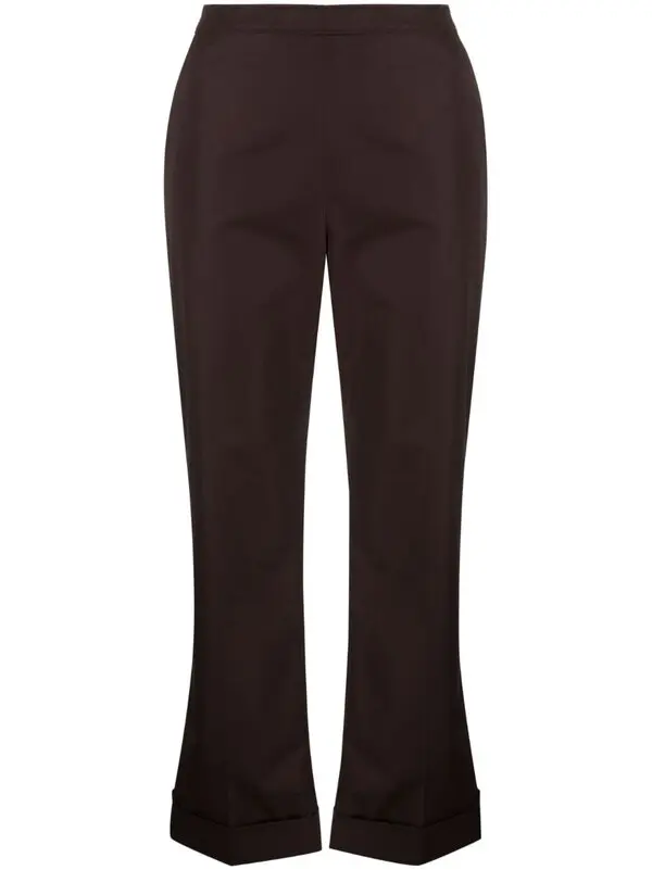 Aspesi Bootcut Cropped Trousers - Brown