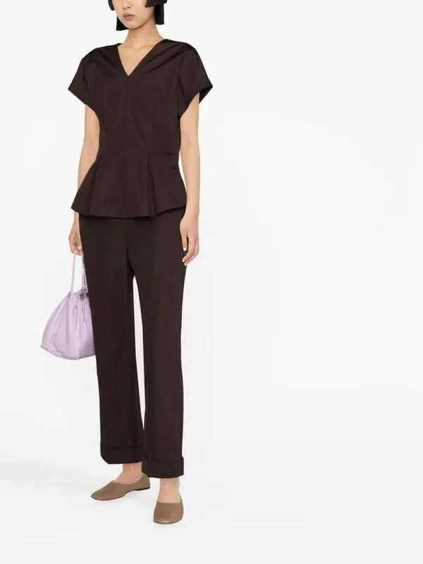 Aspesi Bootcut Cropped Trousers - Brown