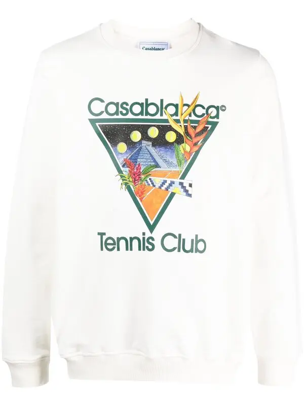 Casablanca Tennis Club Icon Graphic-print Sweatshirt - White