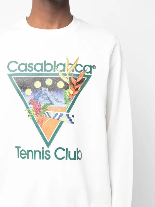 Casablanca Tennis Club Graphic Print Sweatshirt
