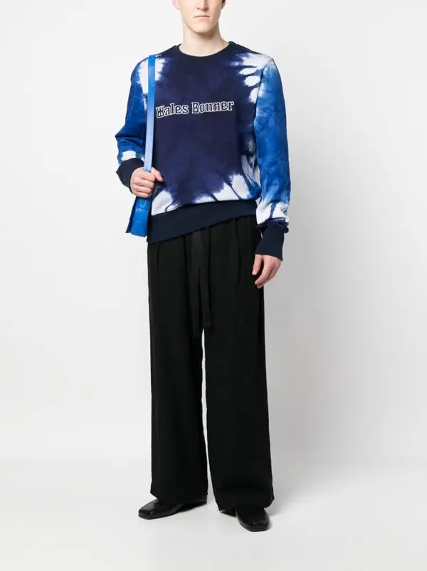 WALES BONNER Tie-dye Logo-embroidered Sweatshirt