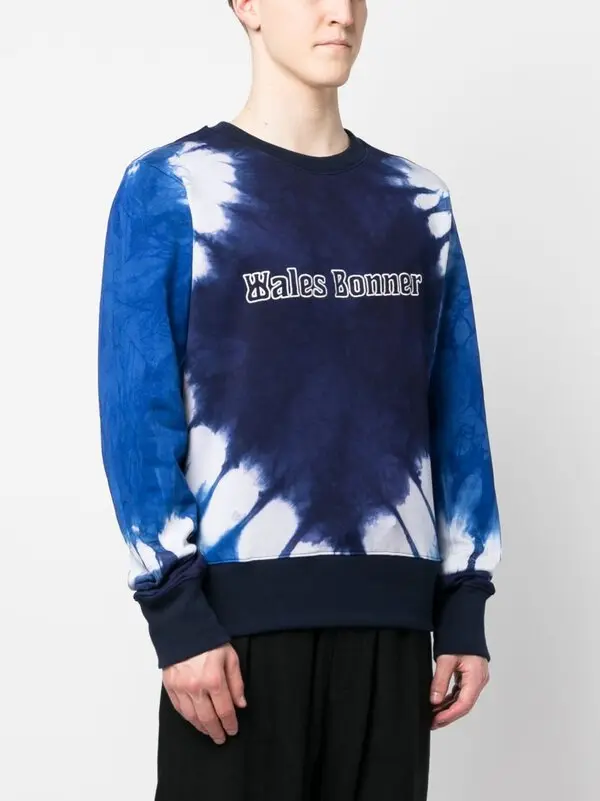 WALES BONNER Tie-dye Logo-embroidered Sweatshirt