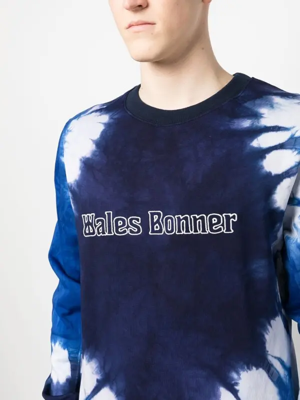 WALES BONNER Tie-dye Logo-embroidered Sweatshirt