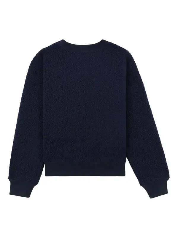 SPORTY & RICH Wellness Bouclé Cropped Sweatshirt - Blue