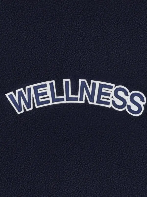 SPORTY & RICH Wellness Bouclé Cropped Sweatshirt - Blue