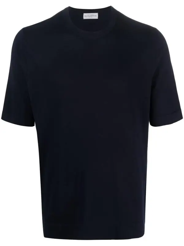 BALLANTYNE Round Neck Cotton T-shirt - Blue