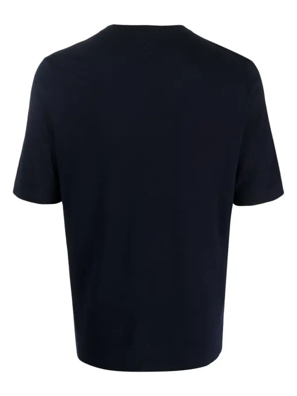 BALLANTYNE Round Neck Cotton T-shirt - Blue