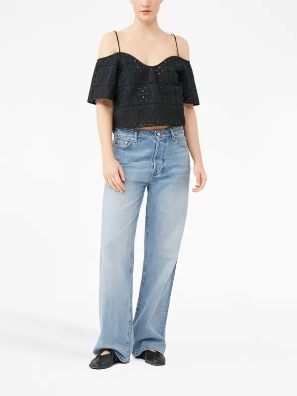 GANNI Broderie Anglaise Cropped Top