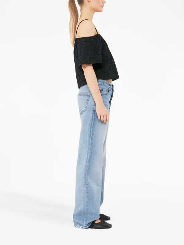 GANNI Broderie Anglaise Cropped Top