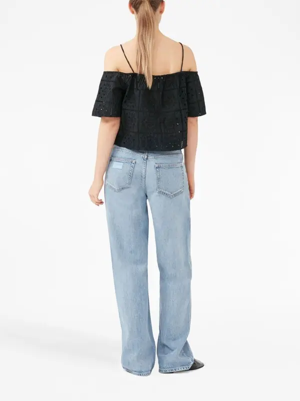 GANNI Broderie Anglaise Cropped Top