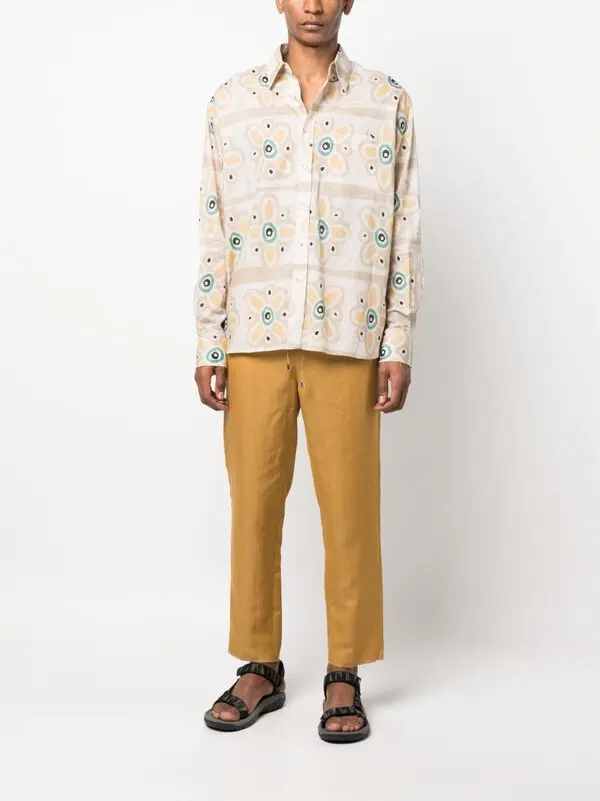Etro Drawstring-waist Cropped Trousers