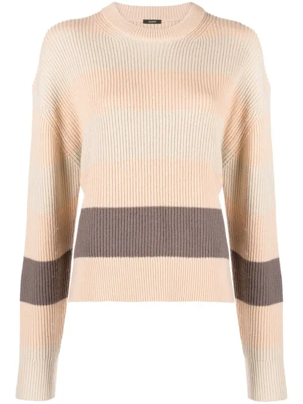 JOSEPH Striped Ribbed-knit Jumper