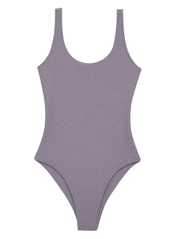 ANINE BING Jace Textured Swimsuit - Purple