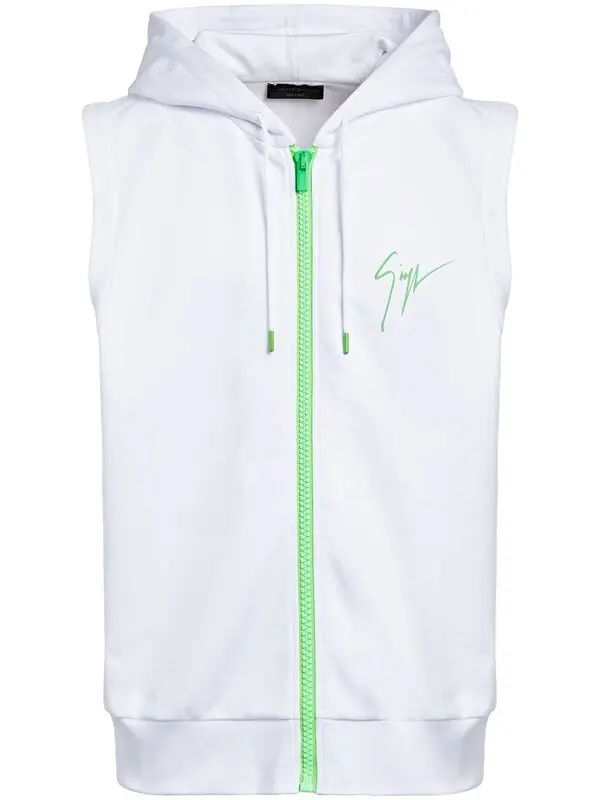 GIUSEPPE ZANOTTI Sleeveless Hoodie - White
