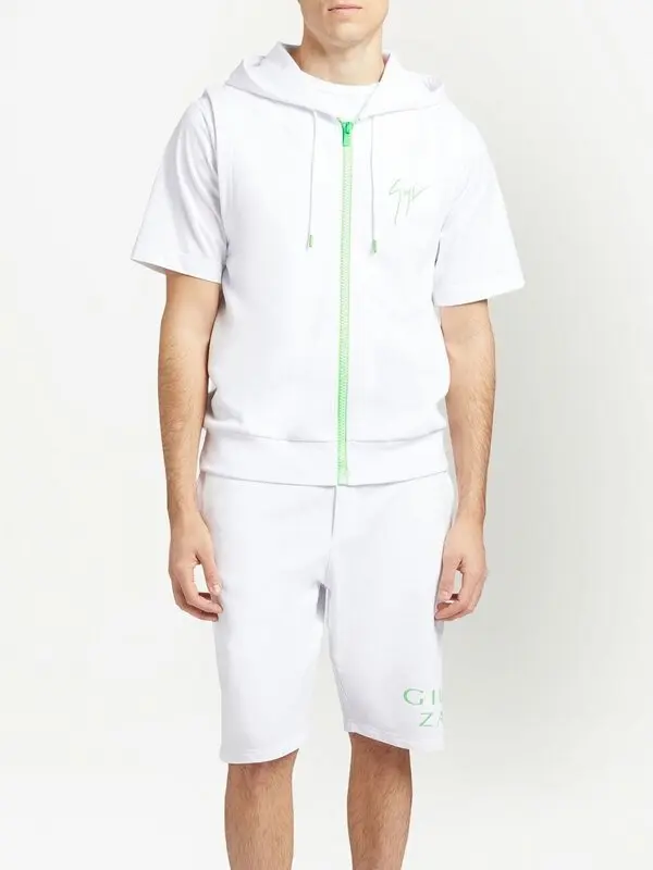 GIUSEPPE ZANOTTI Sleeveless Hoodie - White